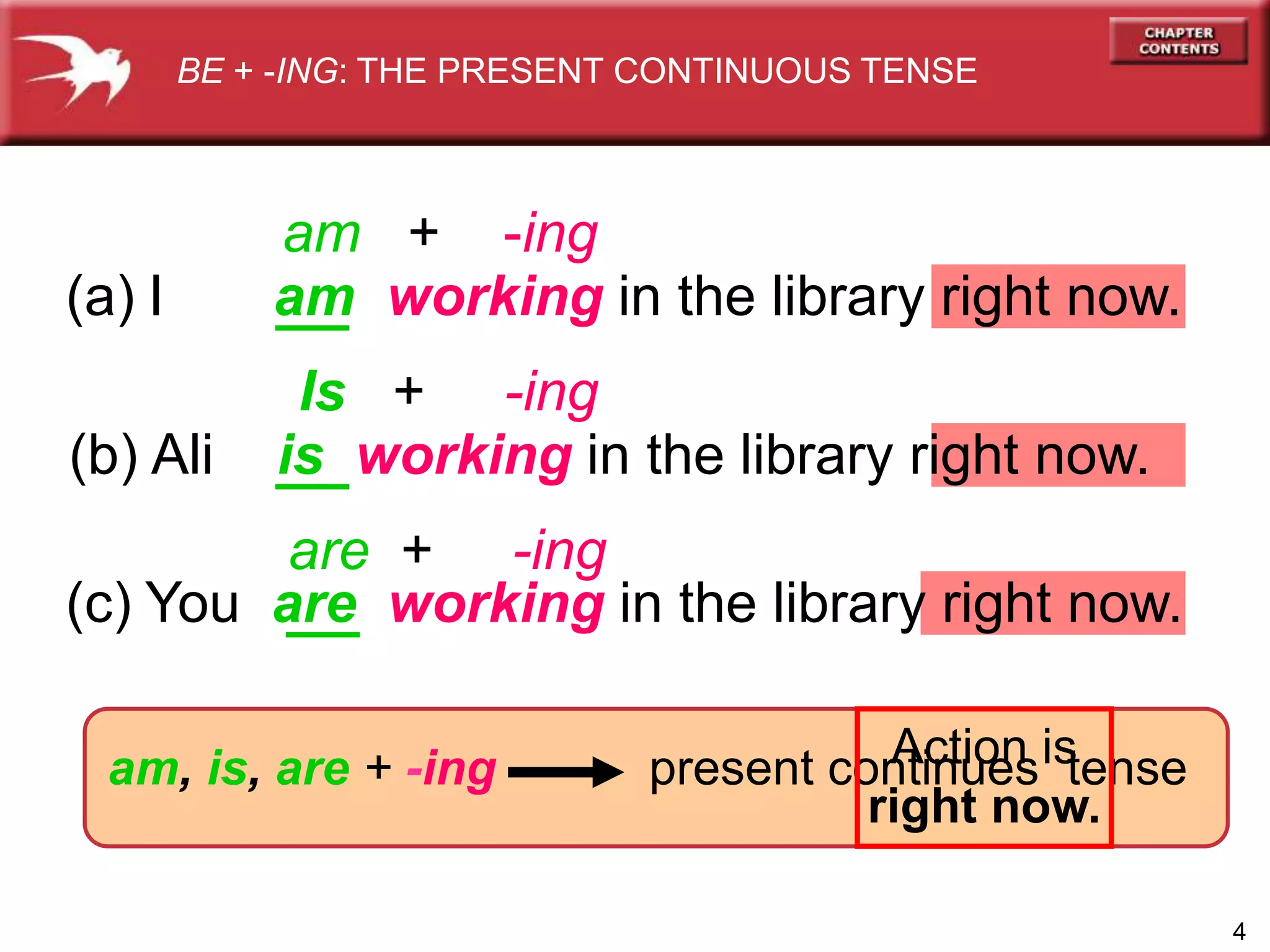 زمان حال جاری present continuous tense | PPTX