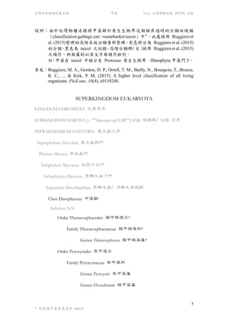 台灣浮游植物科屬名錄 藍綠菌、甲藻與裸藻 | PDF | Biological Sciences | Science