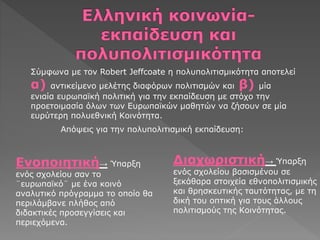 σχολικη κουλτουρα και πολυπολιτισμικοτητα | PPTX
