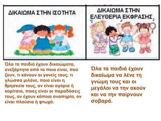 ΤΑ ΔΙΚΑΙΩΜΑΤΑ ΤΟΥ ΠΑΙΔΙΟΥ | PPTX