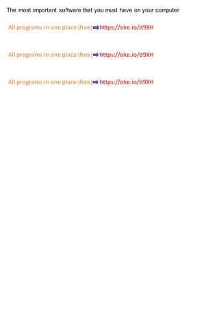 The most important software that you must have on your computer | PDF