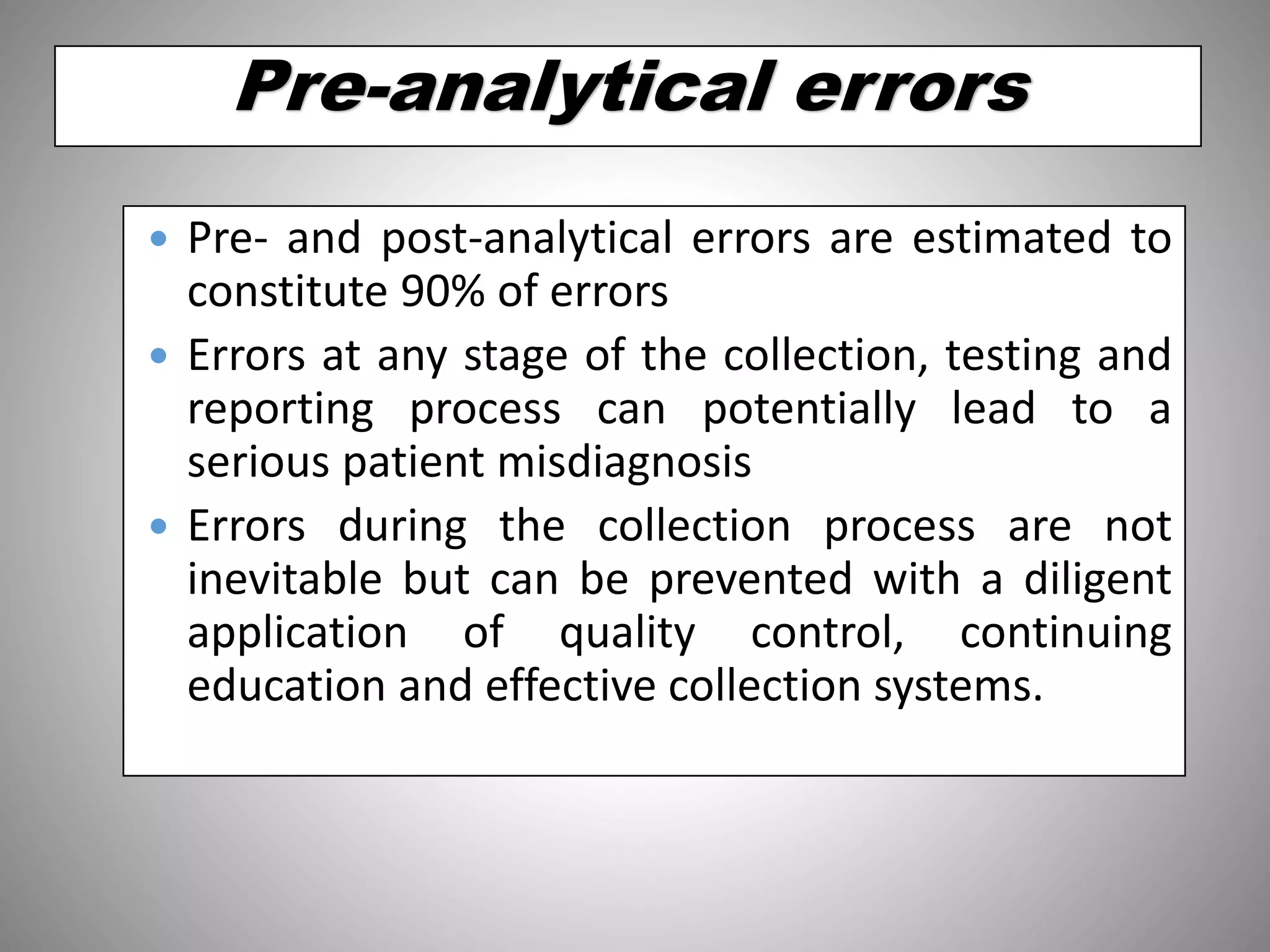 causes of laboratory errors | PDF