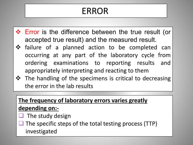 causes of laboratory errors | PPT