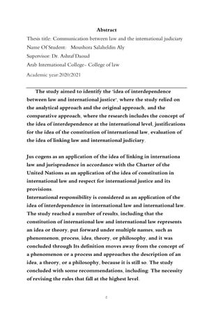Communication between Judicial and International Law | PDF