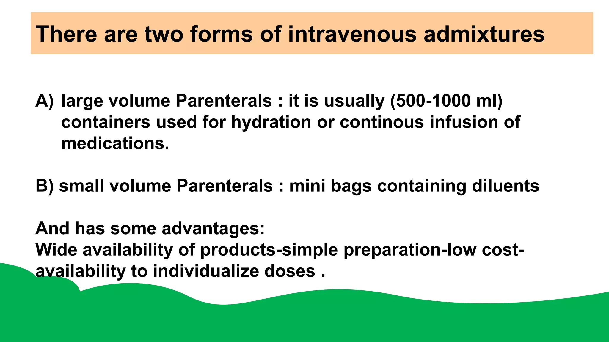 Intravenous admixtures | PPTX | Chemistry | Science