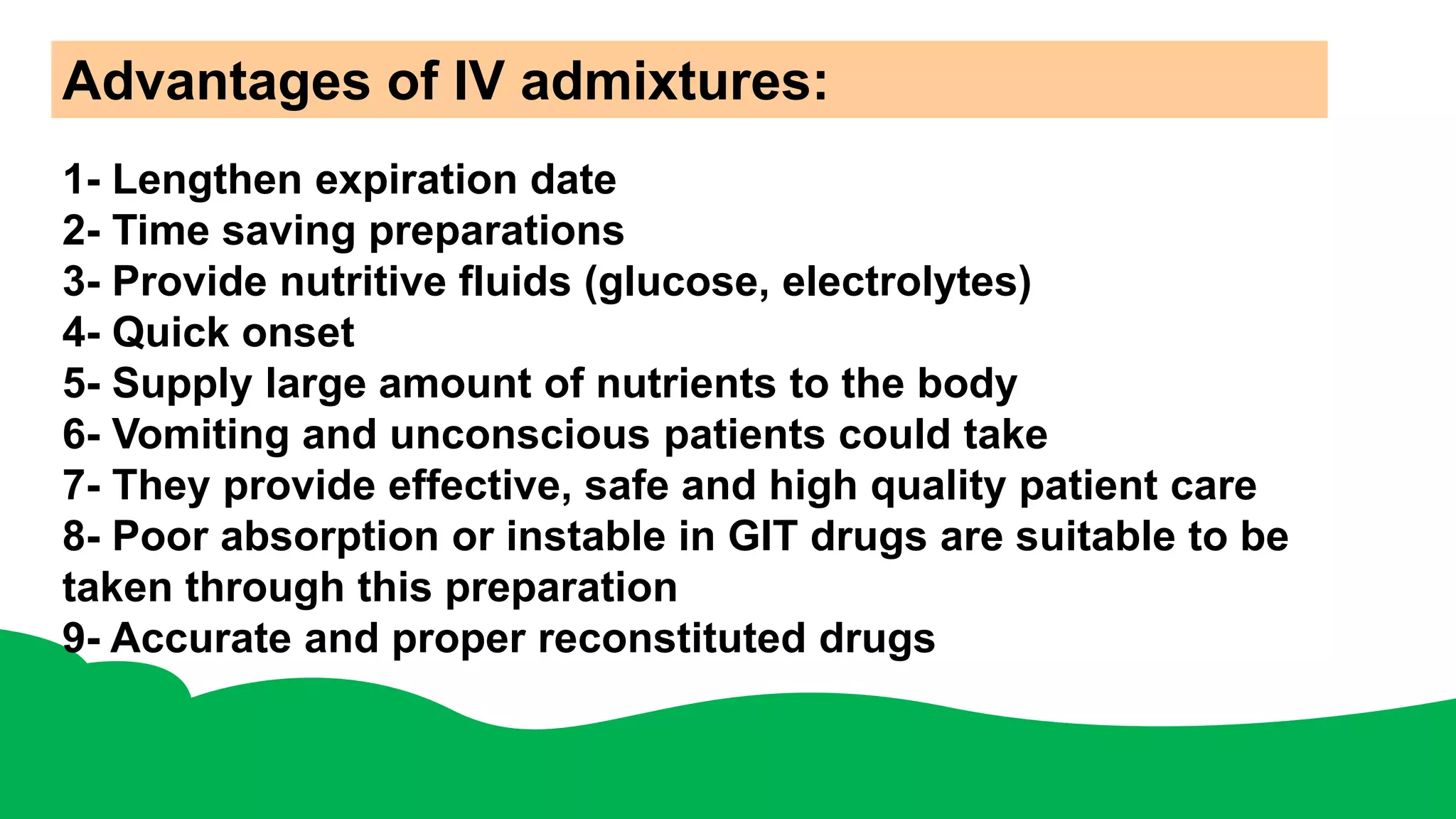 Intravenous admixtures | PPTX