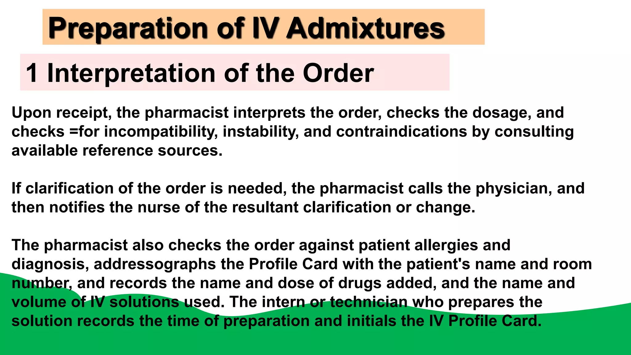 Intravenous admixtures | PPTX | Chemistry | Science