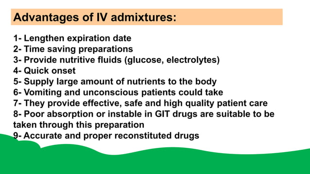 Intravenous admixtures | PPTX | Chemistry | Science