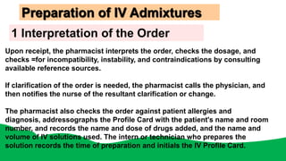 Intravenous admixtures | PPTX