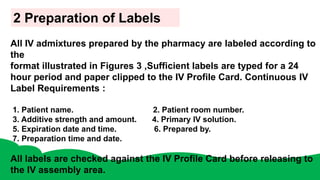 Intravenous admixtures | PPTX