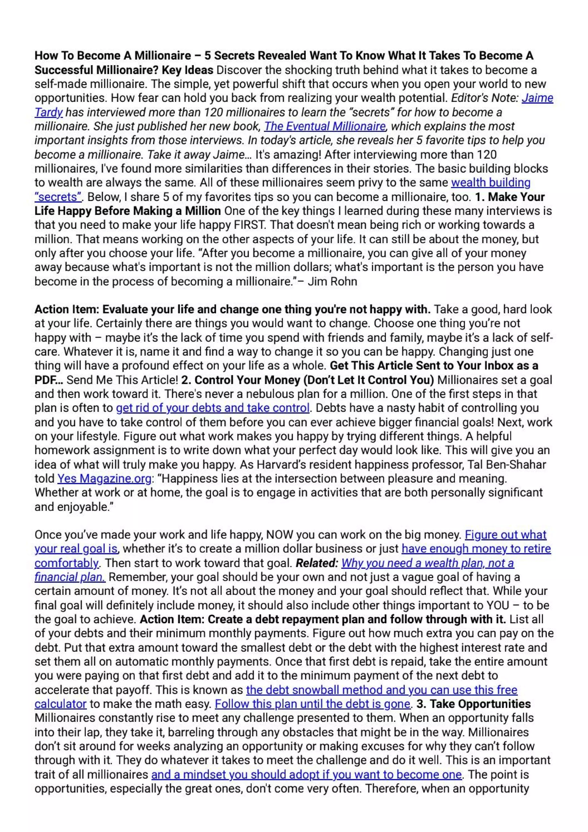 How To Become A Millionaire In 5 Steps Pdf