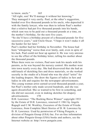 . H. Lawrence THE ROCKING-HORSE WINNER 1933D. H. Lawrence.docx