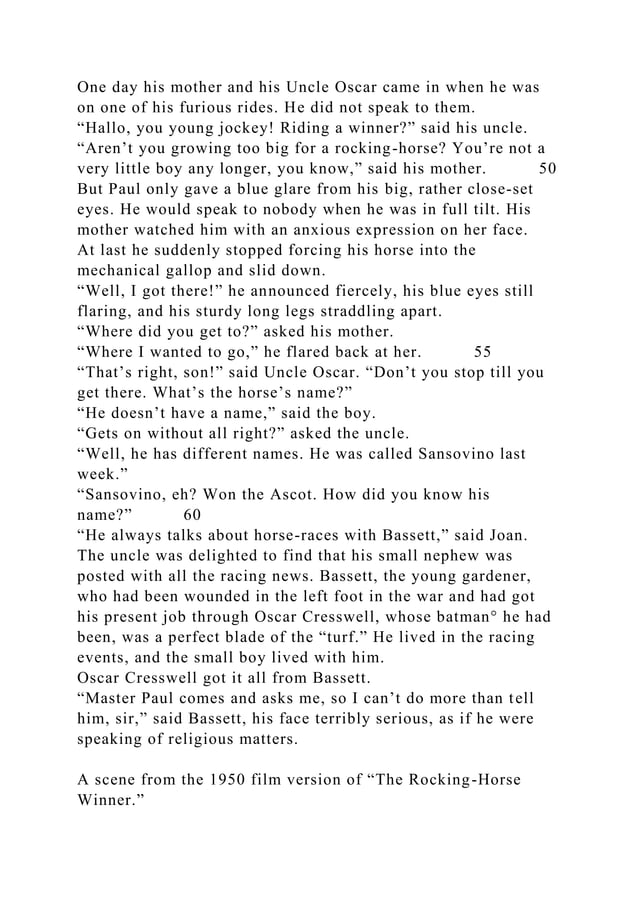 . H. Lawrence THE ROCKING-HORSE WINNER 1933D. H. Lawrence.docx