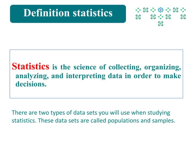 first lecture to elementary statistcs | PPT