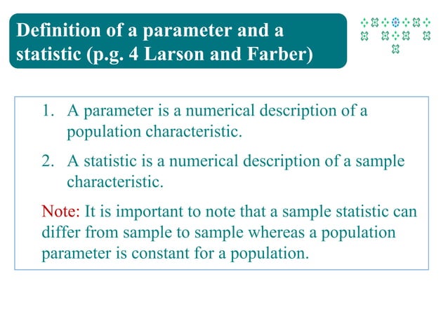first lecture to elementary statistcs | PPT