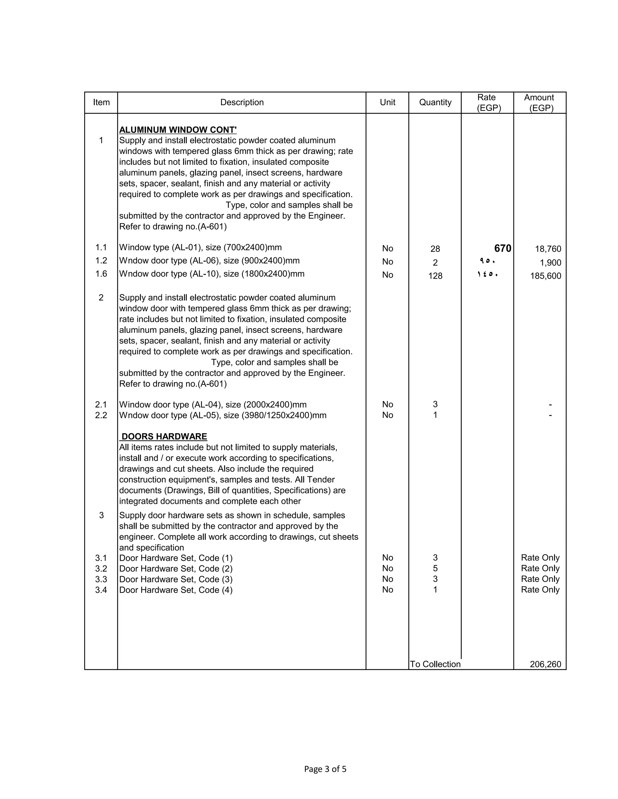 Bill Of Quantities Issued For Construction | PDF