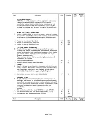 Bill Of Quantities Issued For Construction | PDF