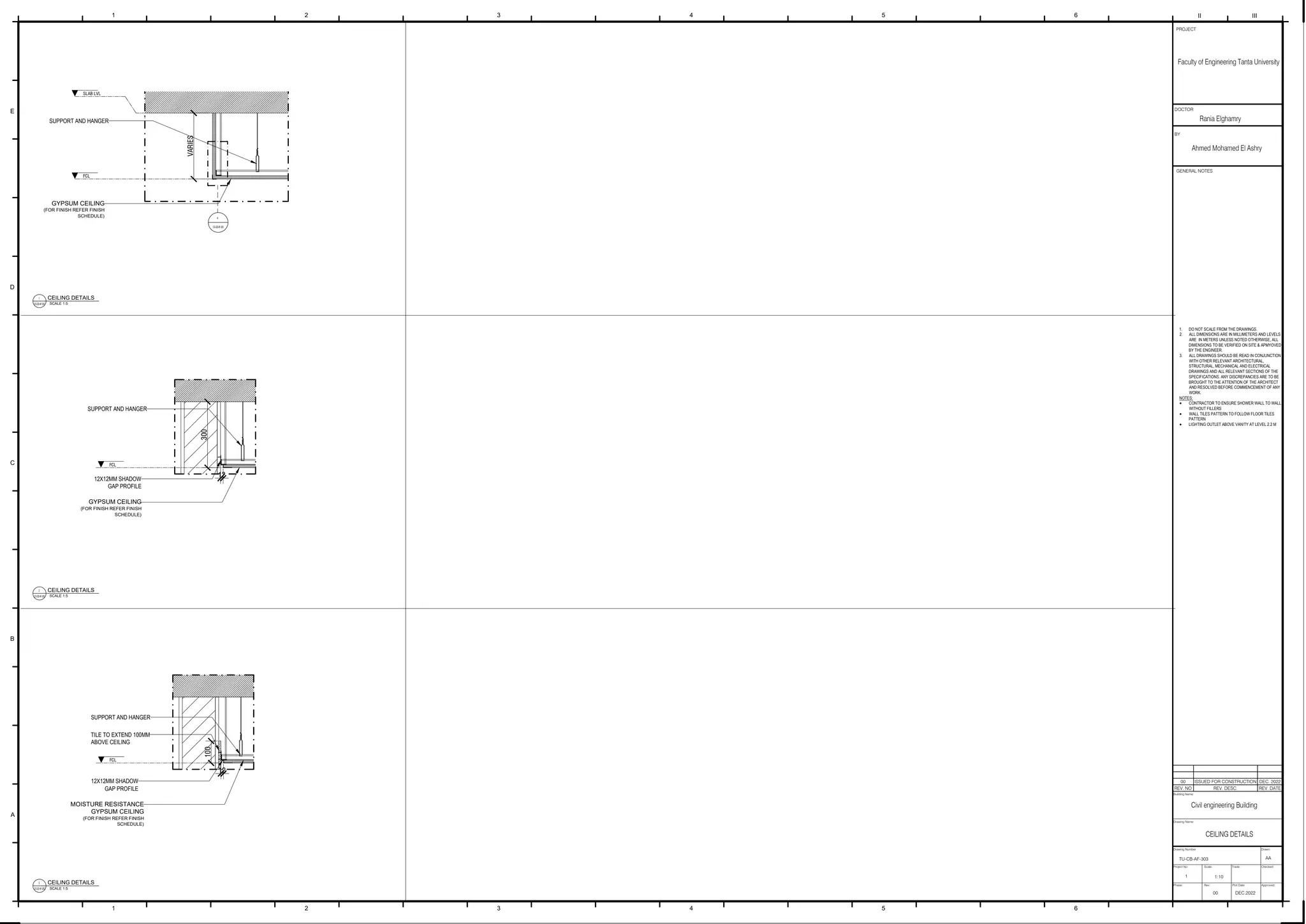 Working drawing of the civil engineering building, Faculty of ...