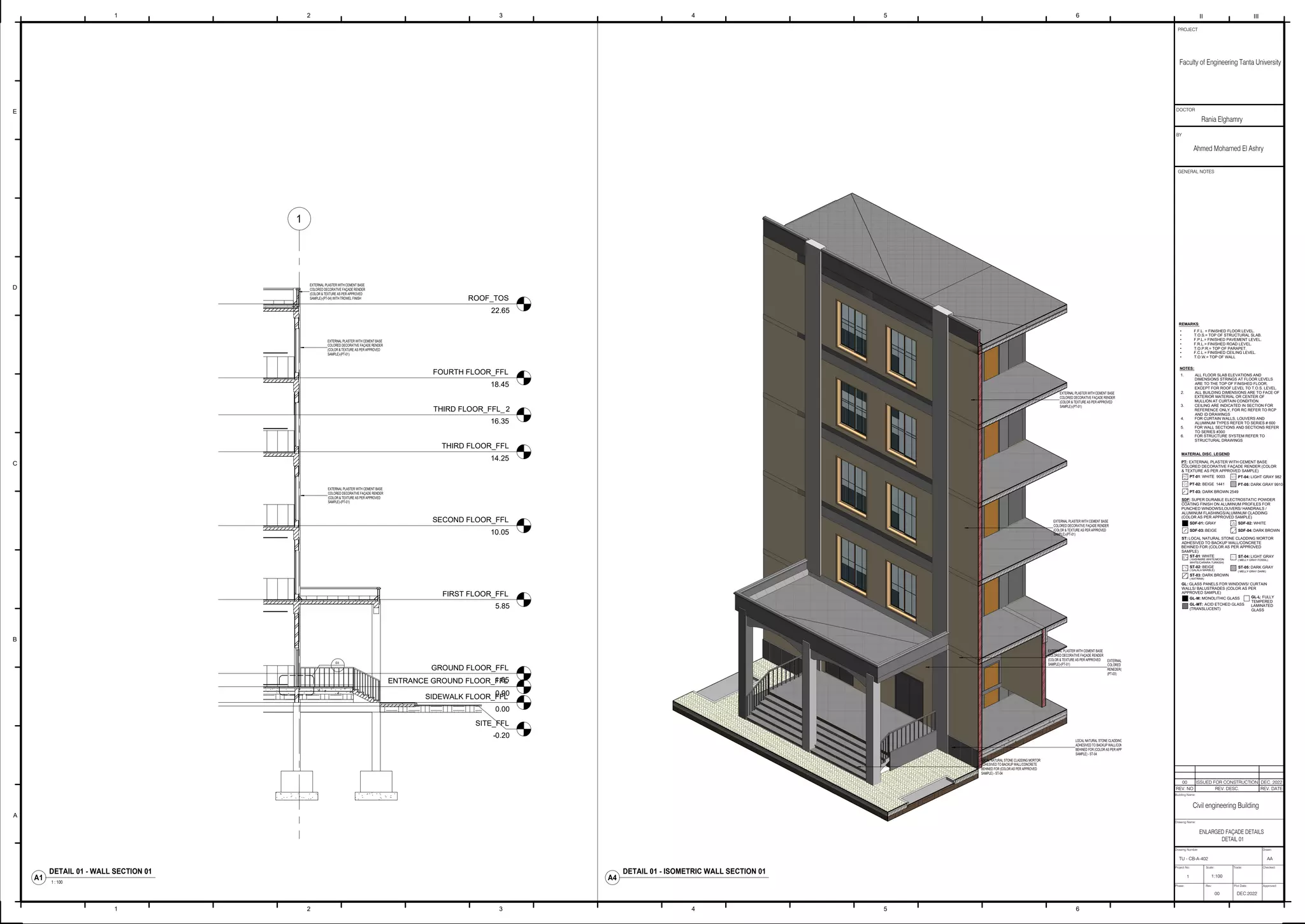 Working drawing of the civil engineering building, Faculty of ...