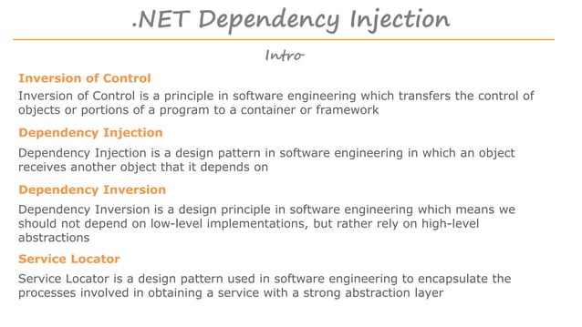 Net Intro And Dependency Injection Workshop Ppt