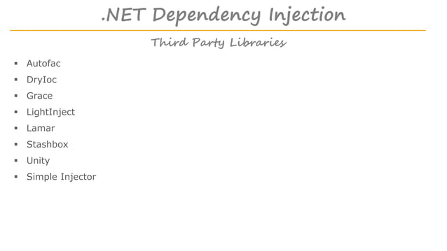 .NET Intro & Dependency Injection Workshop | PPT