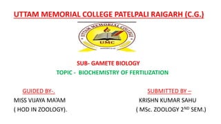 Biochemistry of fertilization. | PPT