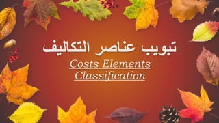 (Costs Elements Classification ) تبويب عناصر التكاليف.pptx