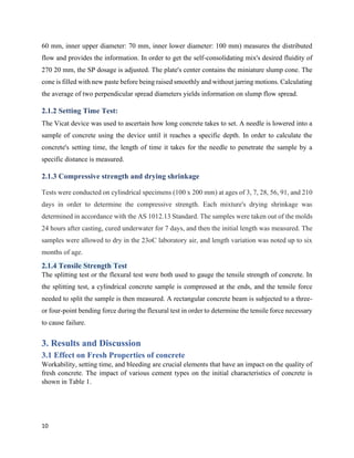 . effect of different types of cement on fresh and mechanical ...