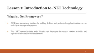 .Net Technologies Lesson 1.pptx