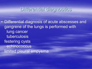 Лекция. Абсцесс и гангрена легких. Abscess, lung gangrene англ..ppt