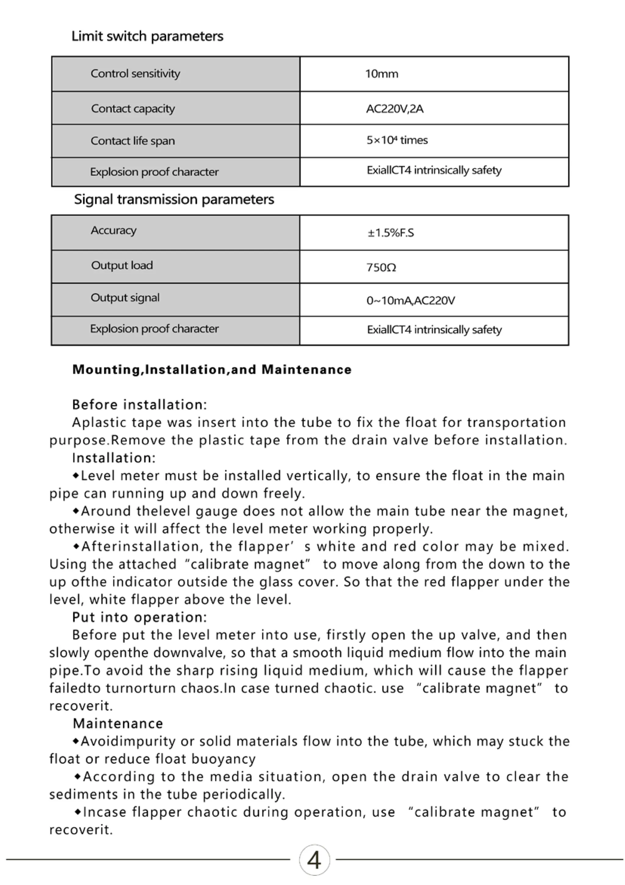 Magnetic Flip Plate Level Meter | PDF