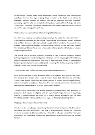 What is scorpio woman personality | DOC