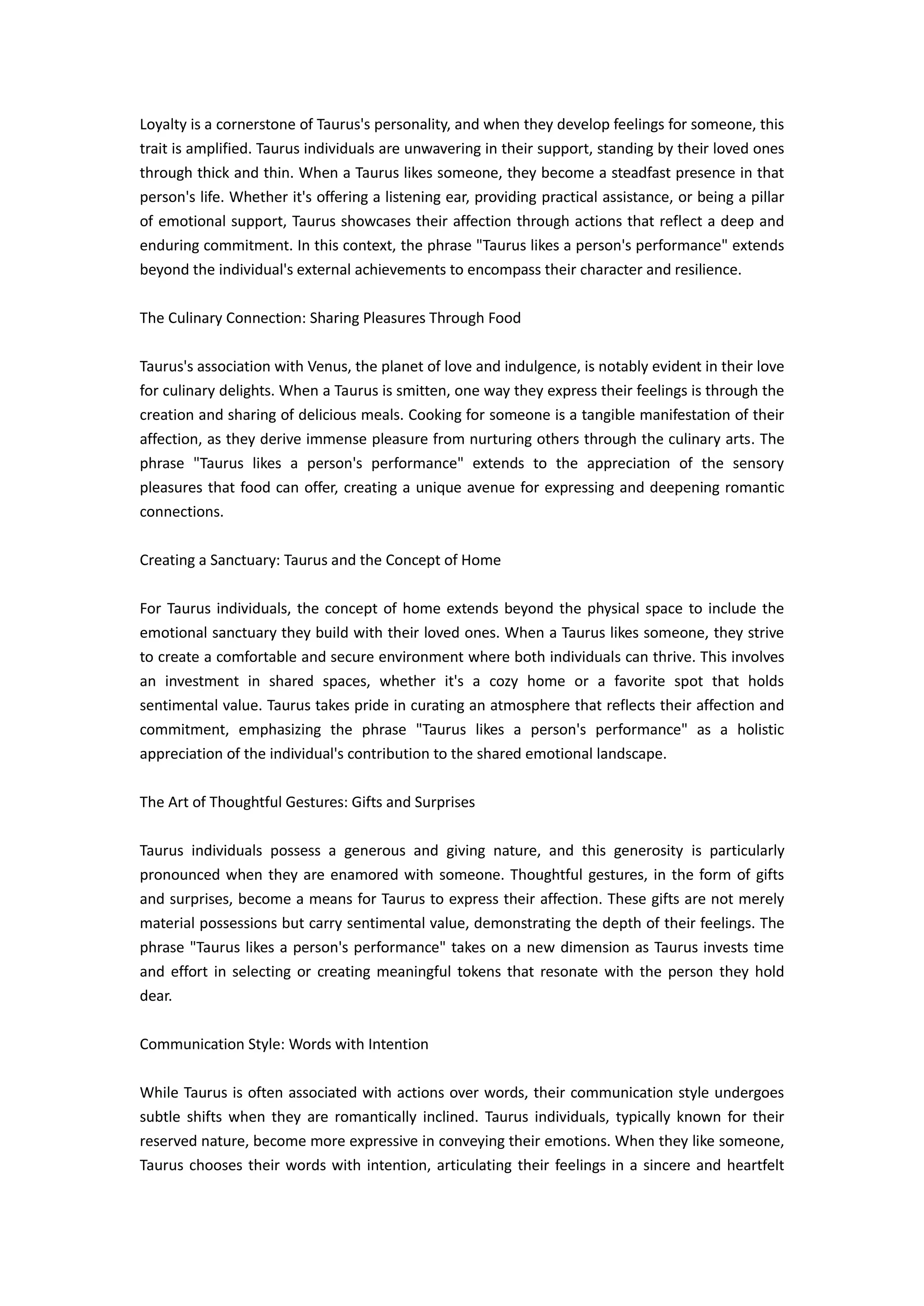 How do taurus act when they like someone | DOC