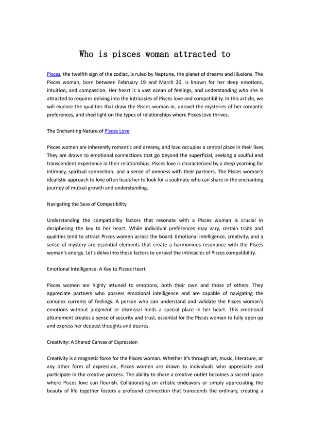 Who Is Pisces Woman Attracted To Pdf
