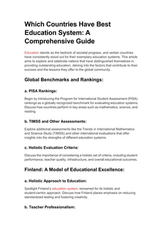 Which Countries Have Best Education System: A Comprehensive Guide | DOC