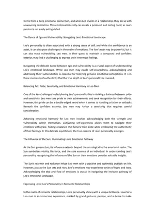 Are leo men emotional | DOC