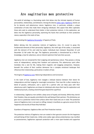 Are sagittarius men protective | DOC