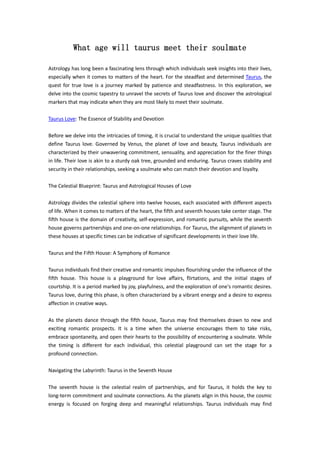 What age will taurus meet their soulmate | PDF