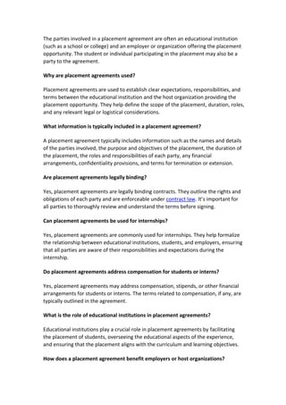 What Is a Placement Agreement: A Complete Overview | DOC