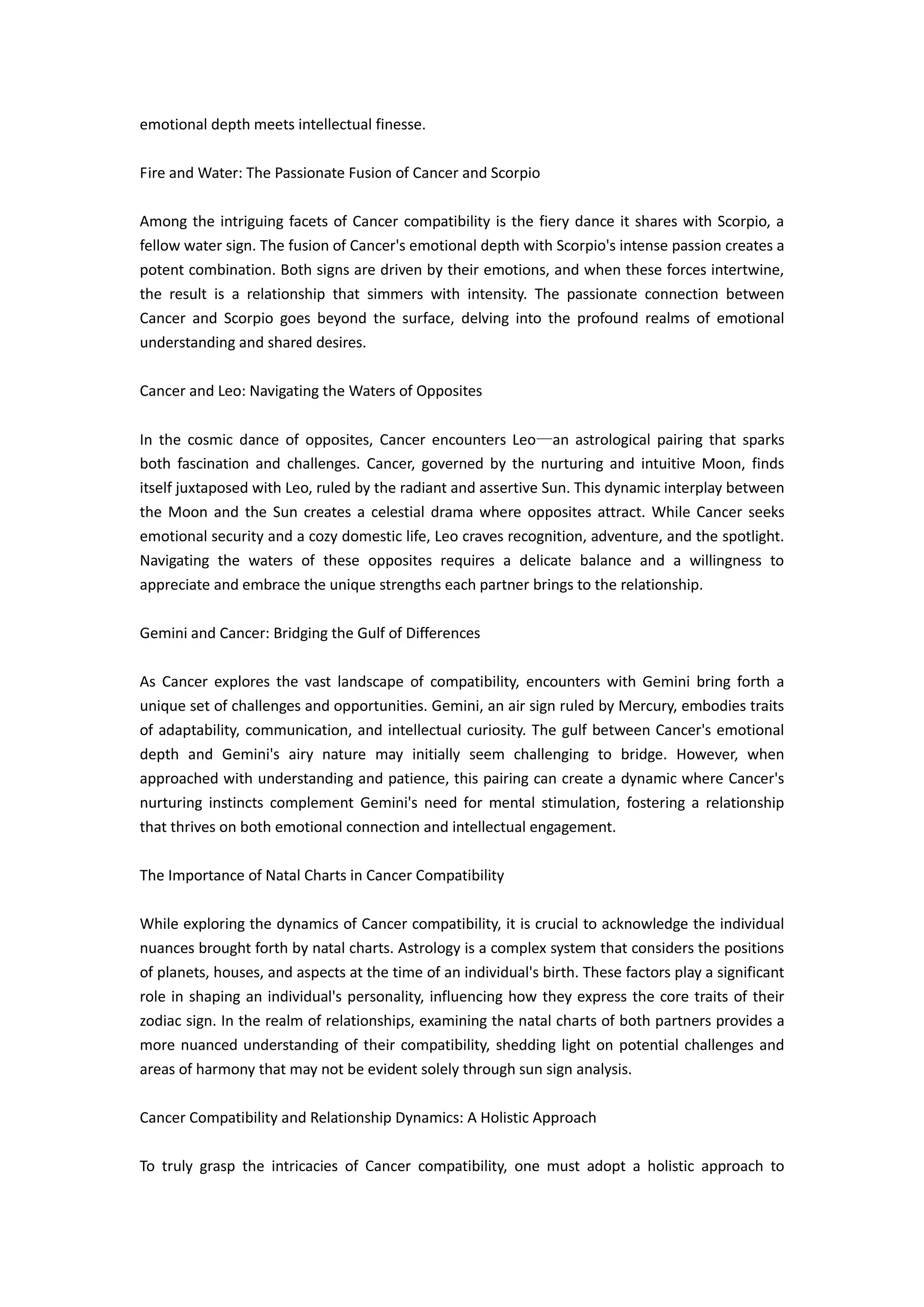 What sign does Cancer attract | DOC