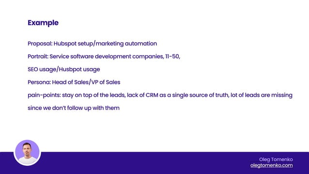 Oleg Tomenko: 3P: Portrait, Persona, Proposal framework for Outbound ...