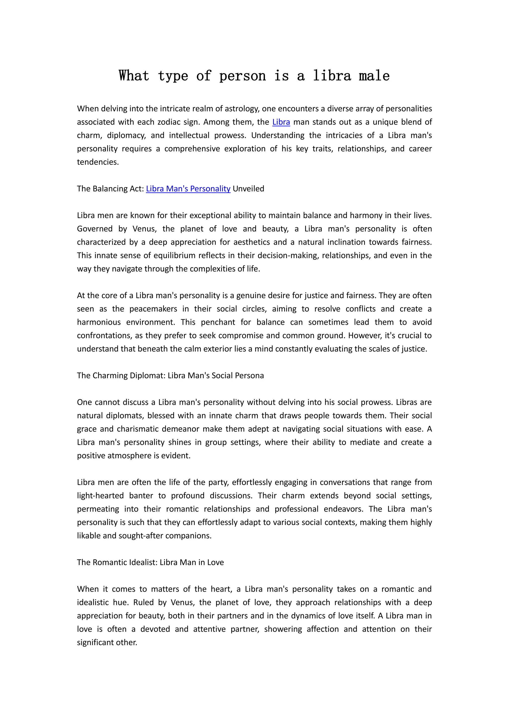 What type of person is a libra male | DOC