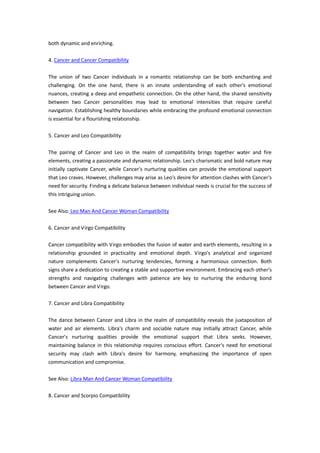 What signs is Cancer most compatible with | DOC | Cancer | Diseases and ...