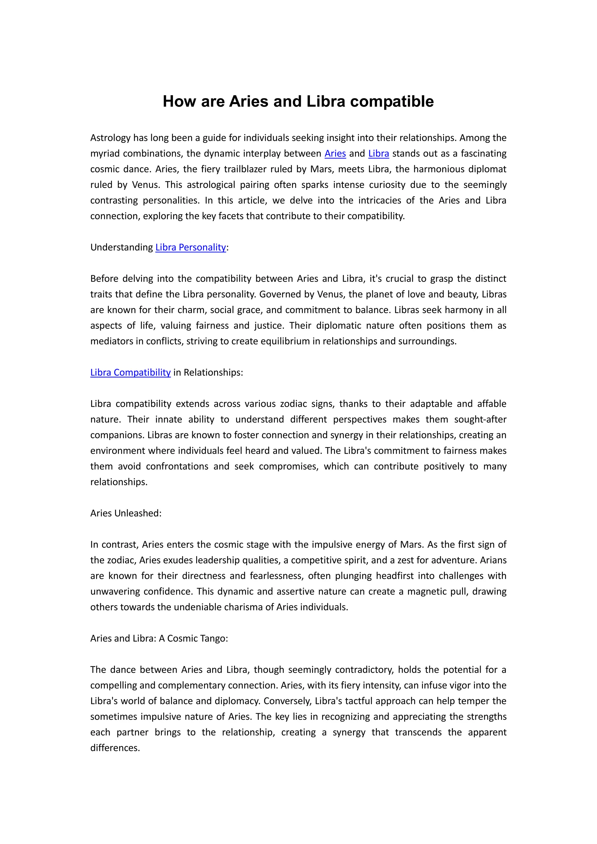 How are Aries and Libra compatible | DOC