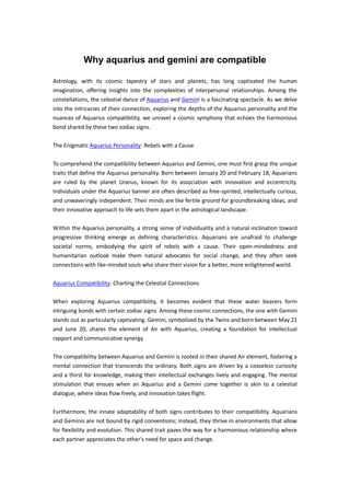 Why aquarius and gemini are compatible | DOC