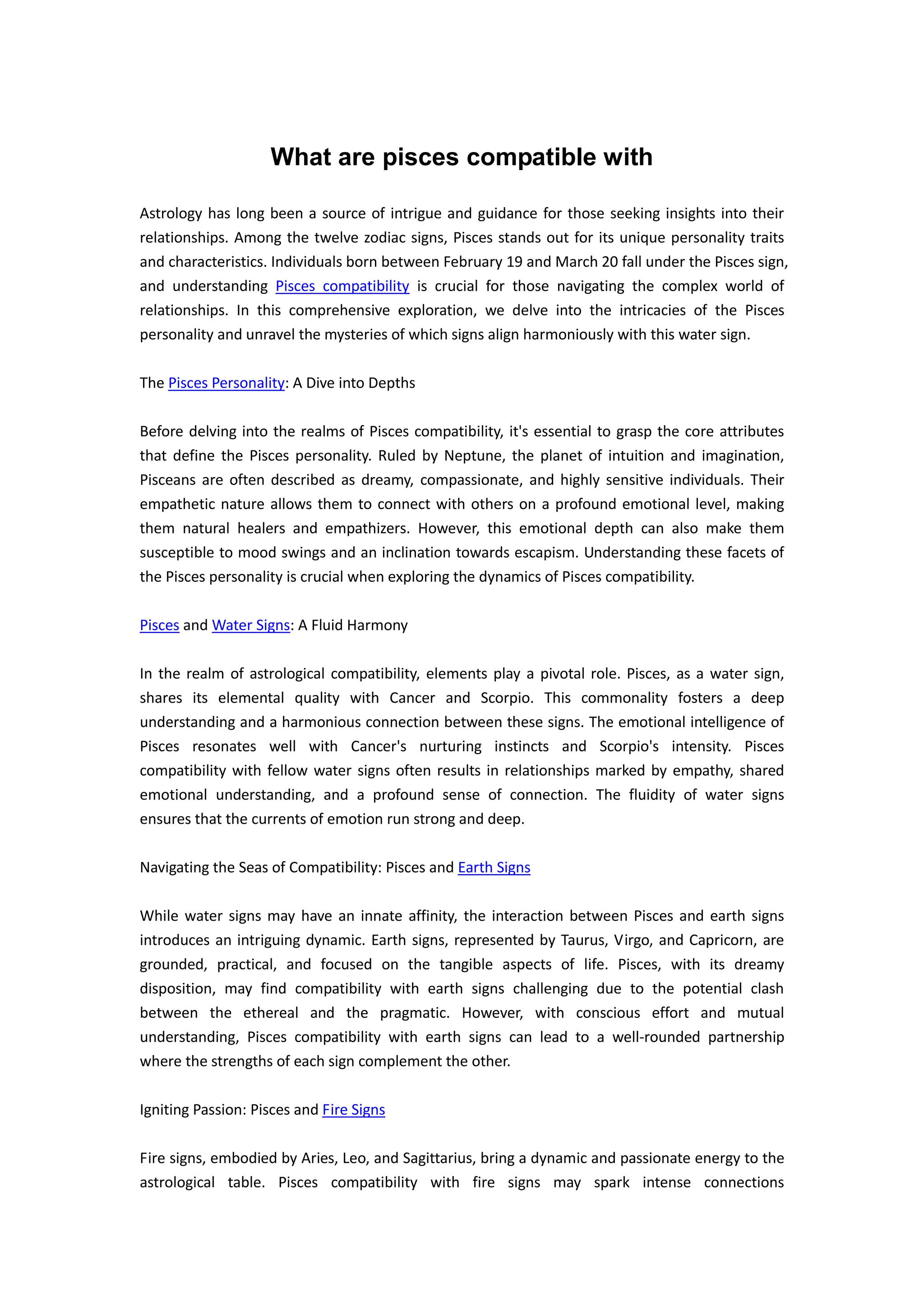 What are pisces compatible with | DOC