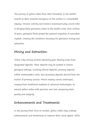 The Geological Alchemy: The Formation of Yellow Ruby Color | PDF