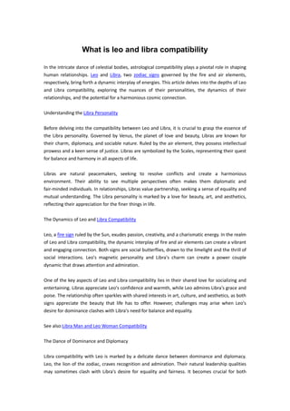 What is leo and libra compatibility | DOC