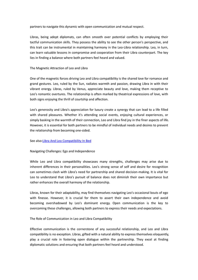 What is leo and libra compatibility | PDF