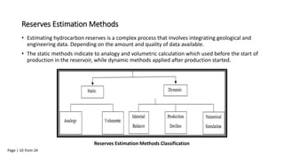 Exploration and Estimation Petroleum Reserves | PPTX